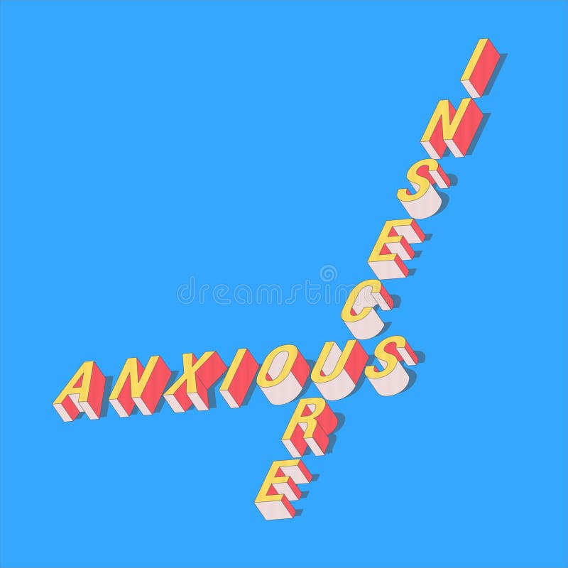 Anxious 3d Isometric Typography Stock Vector - Illustration of design ...