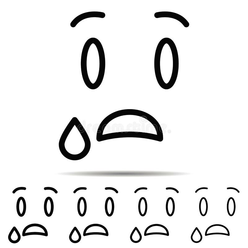 Anxious, Face Different Shapes Icon. Simple Thin Line, Outline Vector ...