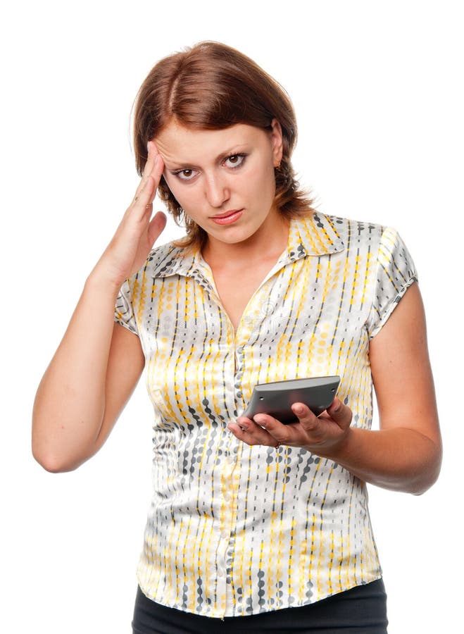 Anxious girl stock image. Image of solve, woman, dreaminess - 15213657