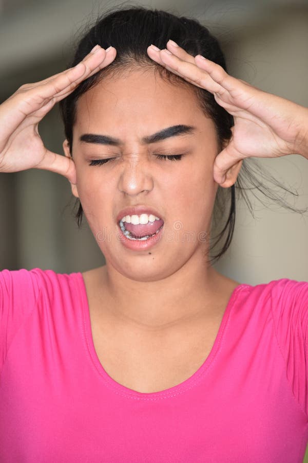 Anxious Girl Student Wearing School Uniform with Notebooks Stock Photo ...