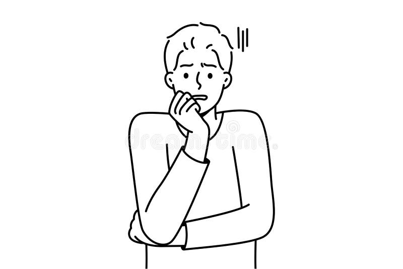 Anxious man feeling scared stock vector. Illustration of problem ...