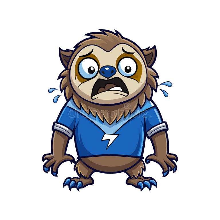 Anxious Sloth Calligraphy Illustration for Fun Stock Image ...