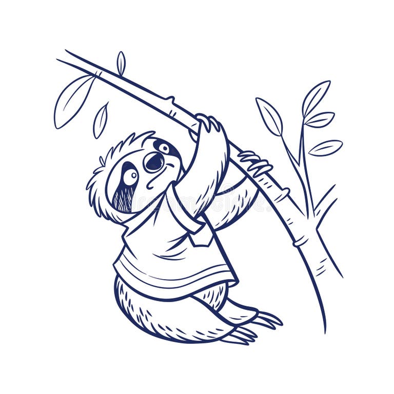 Anxious Sloth Calligraphy Illustration for Fun Stock Photo ...