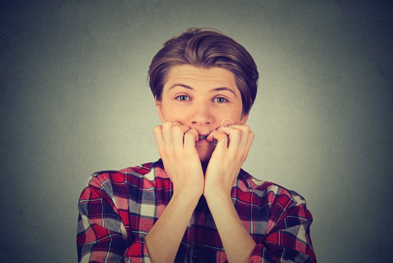 Anxious Stressed Young Man Looking at Camera Stock Image - Image of ...