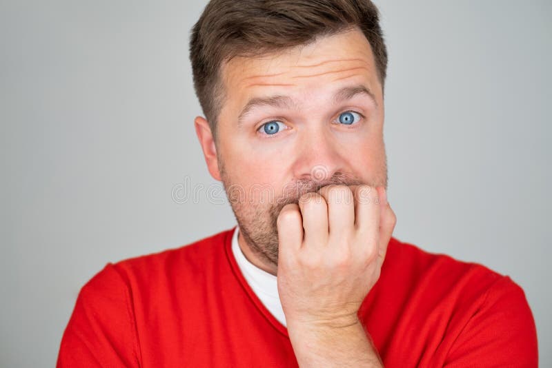 Anxious Stressed Young Man Looking at Camera. he Has Paranoia or Mental ...