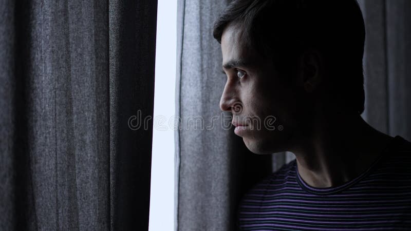 Man Looking Out of the Window Stock Video - Video of hiding, looking ...