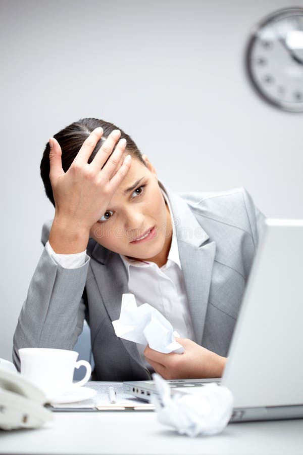 Anxious woman stock photo. Image of businesswoman, executive - 16601766