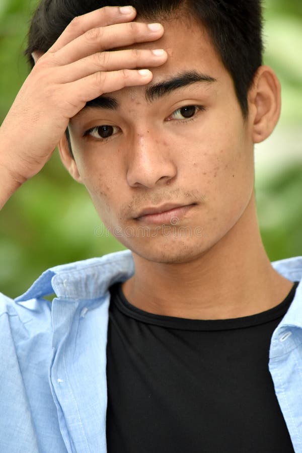Anxious Young Filipino Male Stock Image - Image of masculine, stressed ...