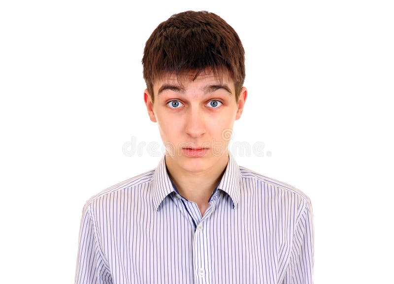 Anxious Young Man stock photo. Image of portrait, casual - 108624580