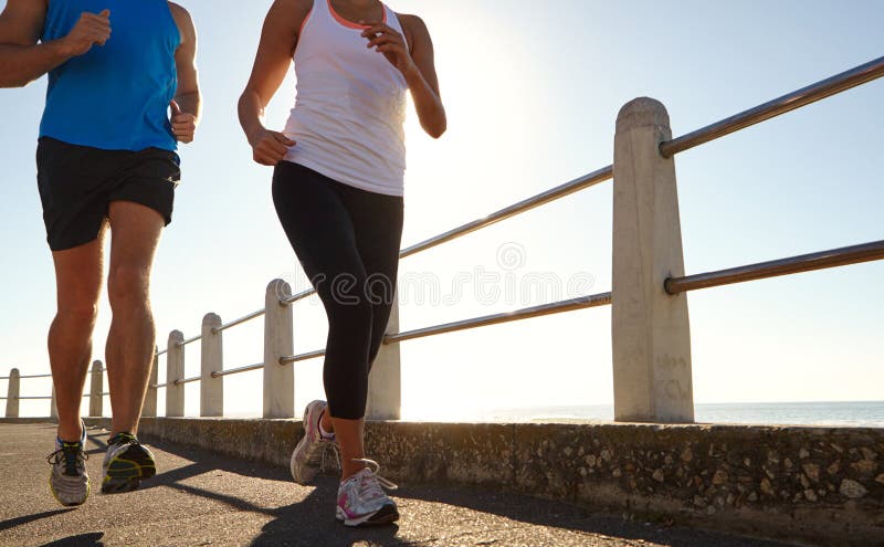 Any Exercise is Better Than No Exercise. Two People Jogging on the ...