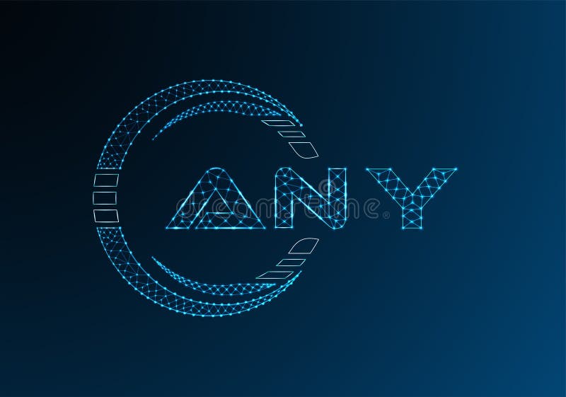 ANY Low Poly Letter Logo Vector Design. Stock Illustration ...