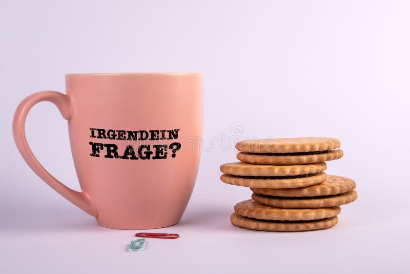 Any Question in German. Coffee Mug with Text on a White Background ...
