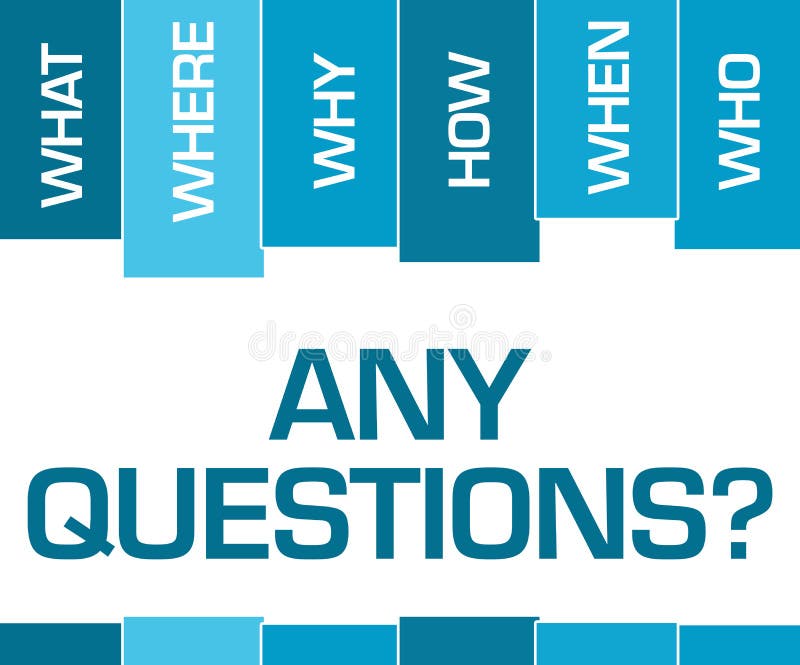 Any Questions Blue Rounded Squares Bulbs Circular Stock Illustration ...