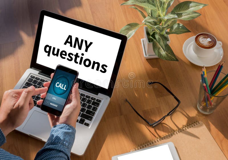 ANY Questions and CLIENTS CONSULTING Stock Photo - Image of internet ...