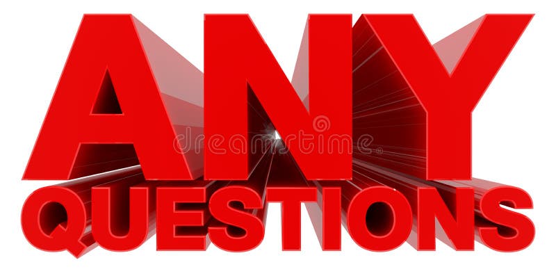 ANY QUESTIONS Word on White Background 3d Rendering Stock Illustration ...