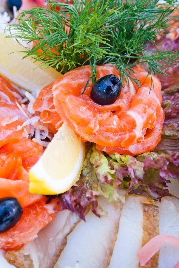Any Sliced Fish for Banquet Stock Photo - Image of fresh, colorful ...
