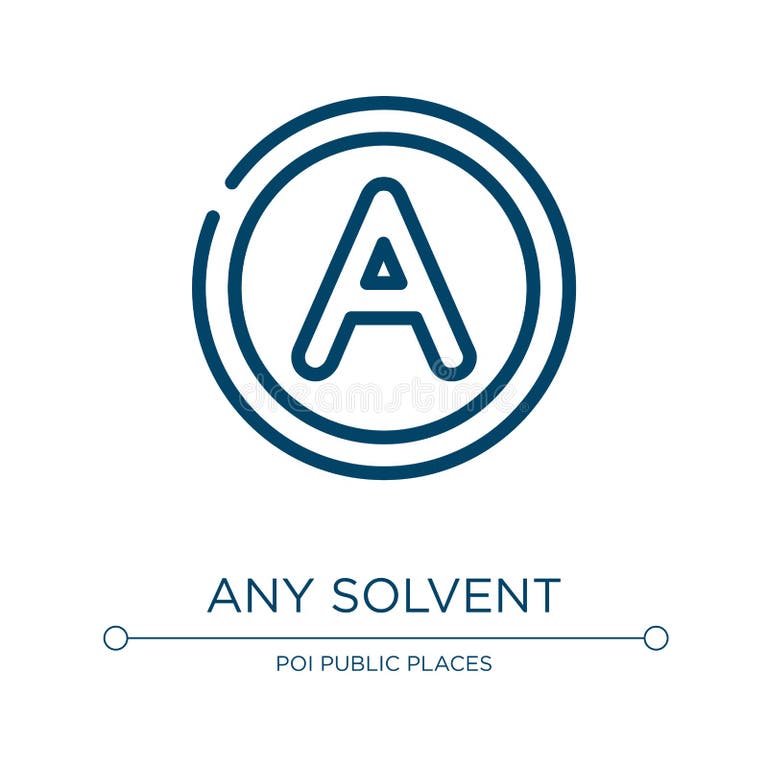Any Solvent Icon. Linear Vector Illustration from Laundry Instructions ...