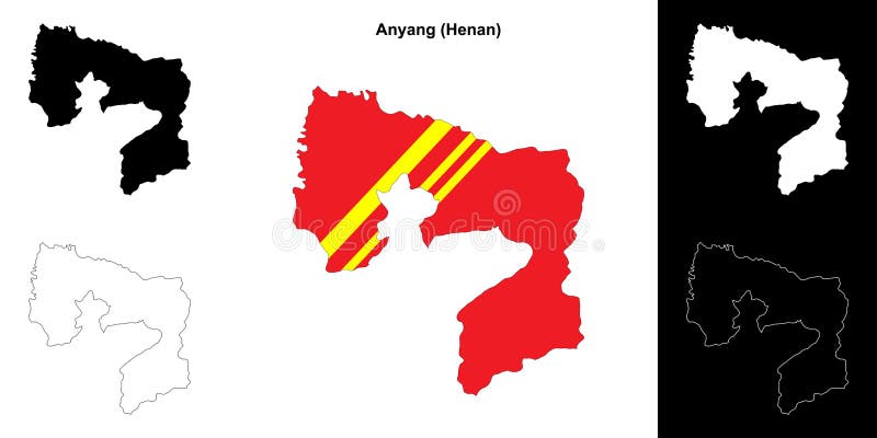 Anyang outline map stock vector. Illustration of atlas - 334841781