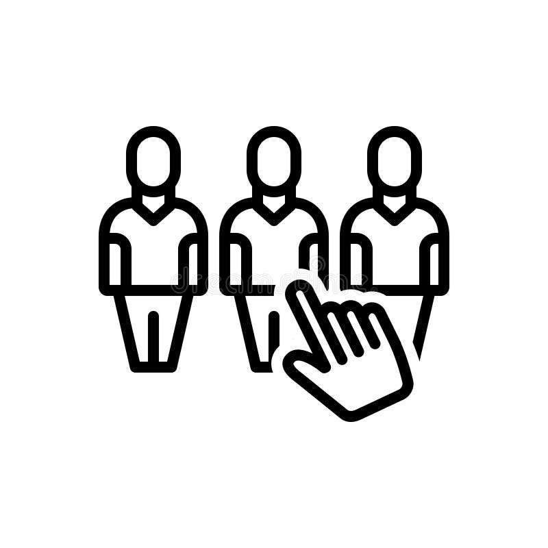 Black Line Icon for Anybody, Everybody and Anyone Stock Vector ...