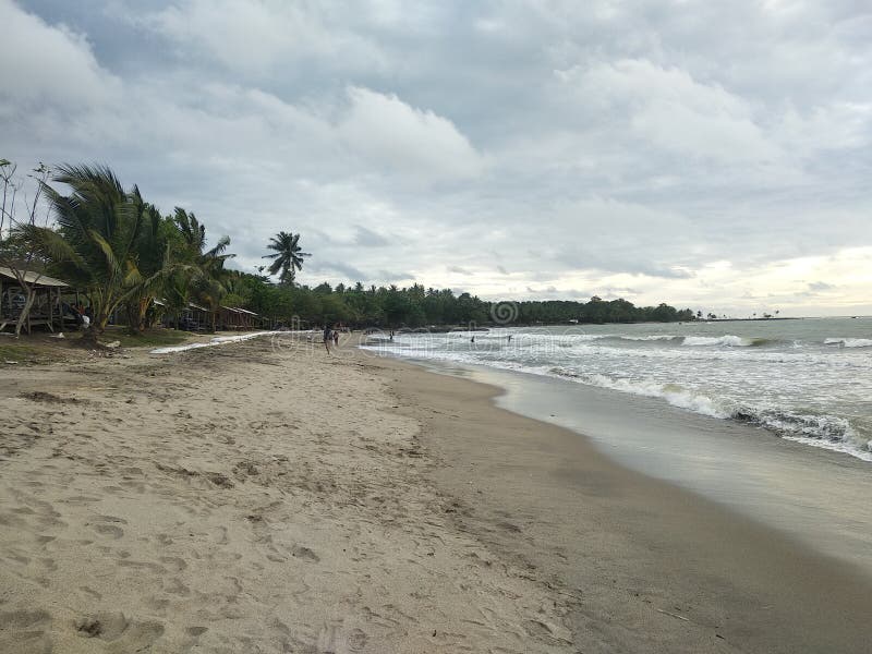 Anyer Beach, Banten, Indonesia - 28 December 2013 - Coconut Tree, Ocean ...
