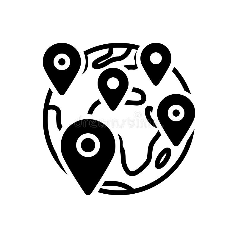 Black Solid Icon for Anywhere, Somewhere and Anytime Stock Vector ...