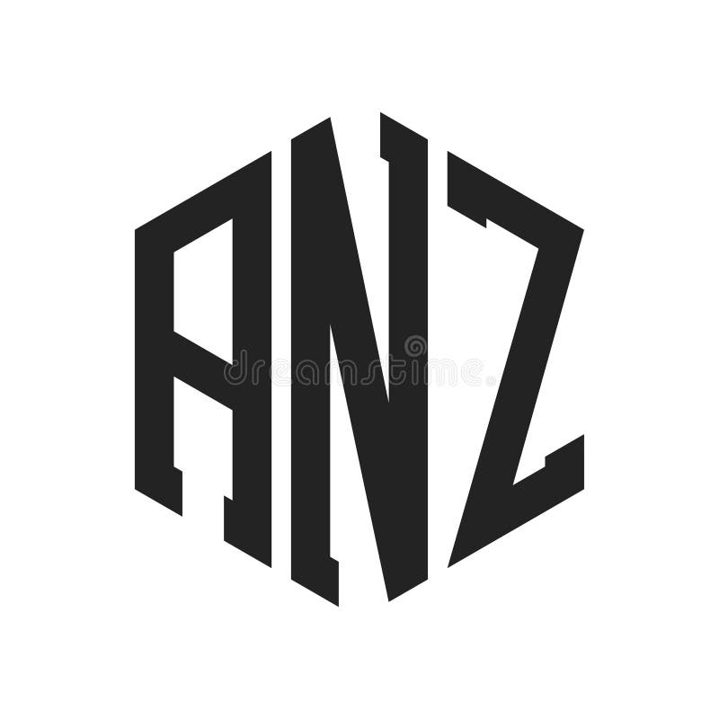ANZ Logo Design. Initial Letter ANZ Monogram Logo Using Hexagon Shape ...