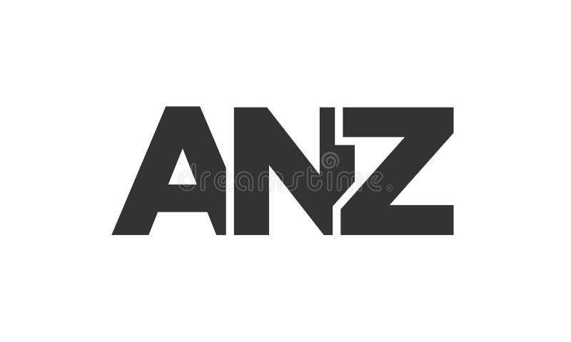 ANZ Logo Design Template with Strong and Modern Bold Text. Initial ...