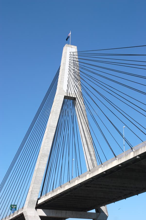 Anzac Bridge stock photo. Image of pole, cables, lights - 17318178