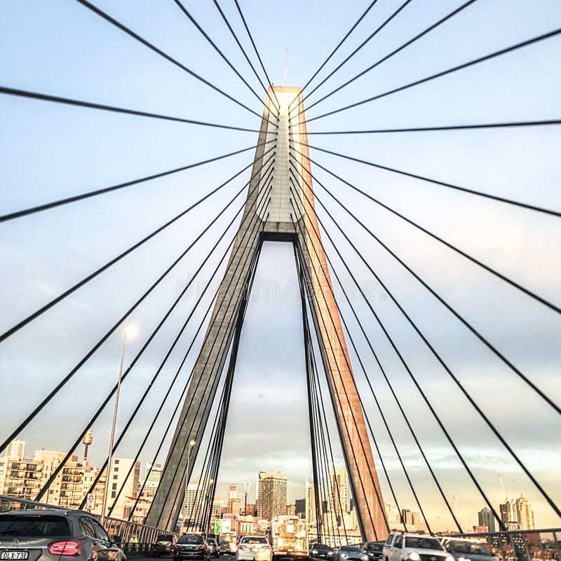 Anzac bridge editorial stock image. Image of structure - 123186864