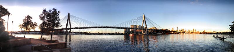 Anzac Bridge Sunset editorial photo. Image of viewed - 64270401