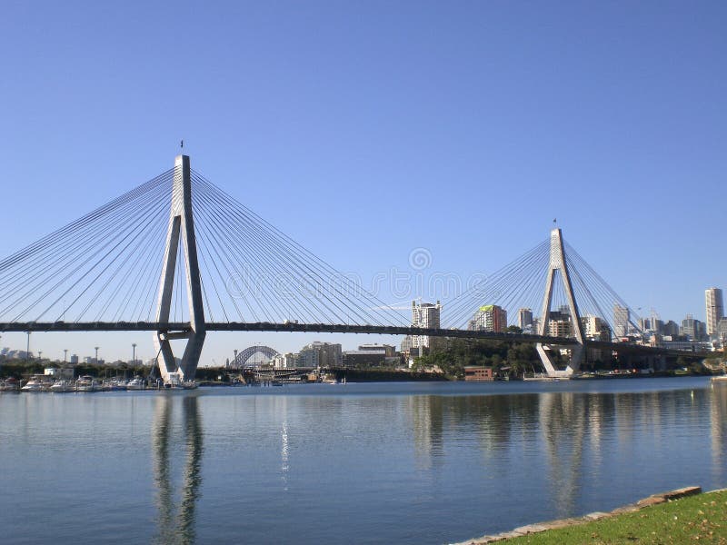 Anzac Bridge & Sydney CBD Editorial Stock Image - Image of sydney ...