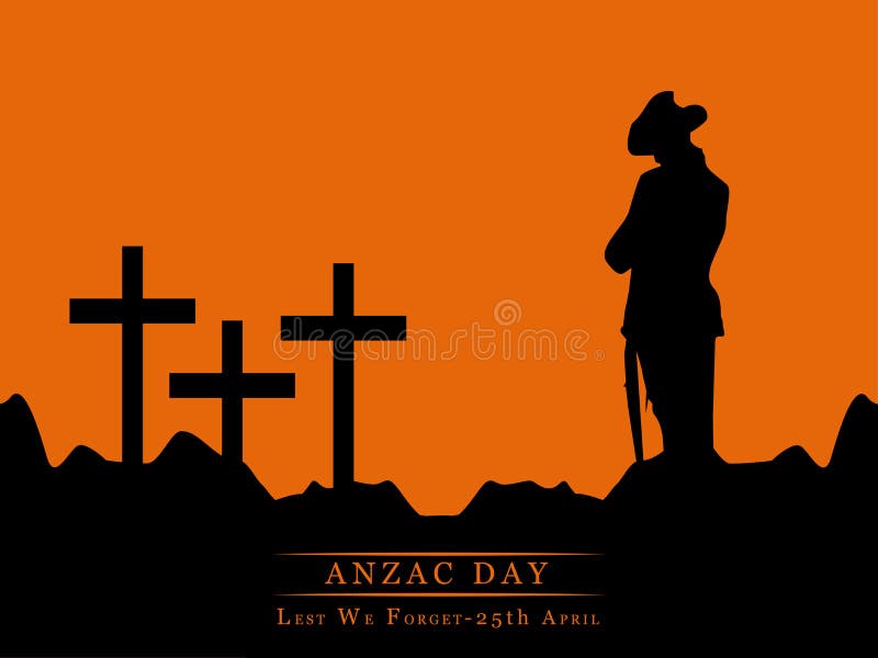 ANZAC Soldier Silhouette at Dawn. Stock Illustration - Illustration of ...