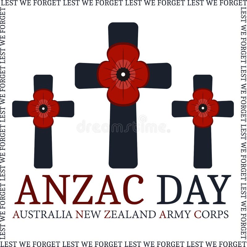 Anzac day. Greeting card stock illustration. Illustration of poppy ...