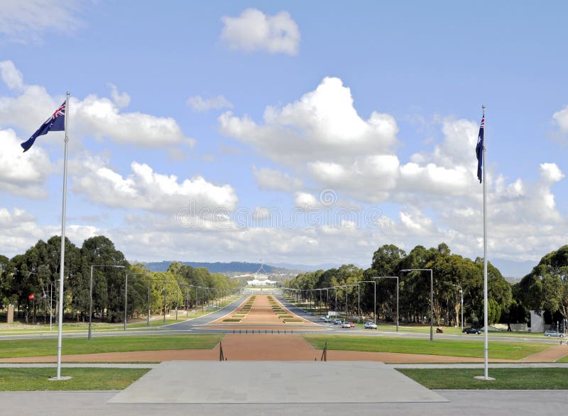 Anzac Parade, Canberra stockbild. Bild von zustand, parlament - 71873167