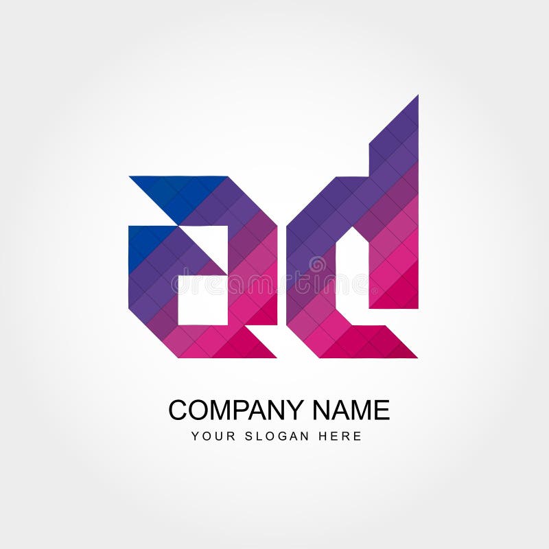ANZEIGE Buchstabe Logo Design Vektor Abbildung - Illustration von für ...