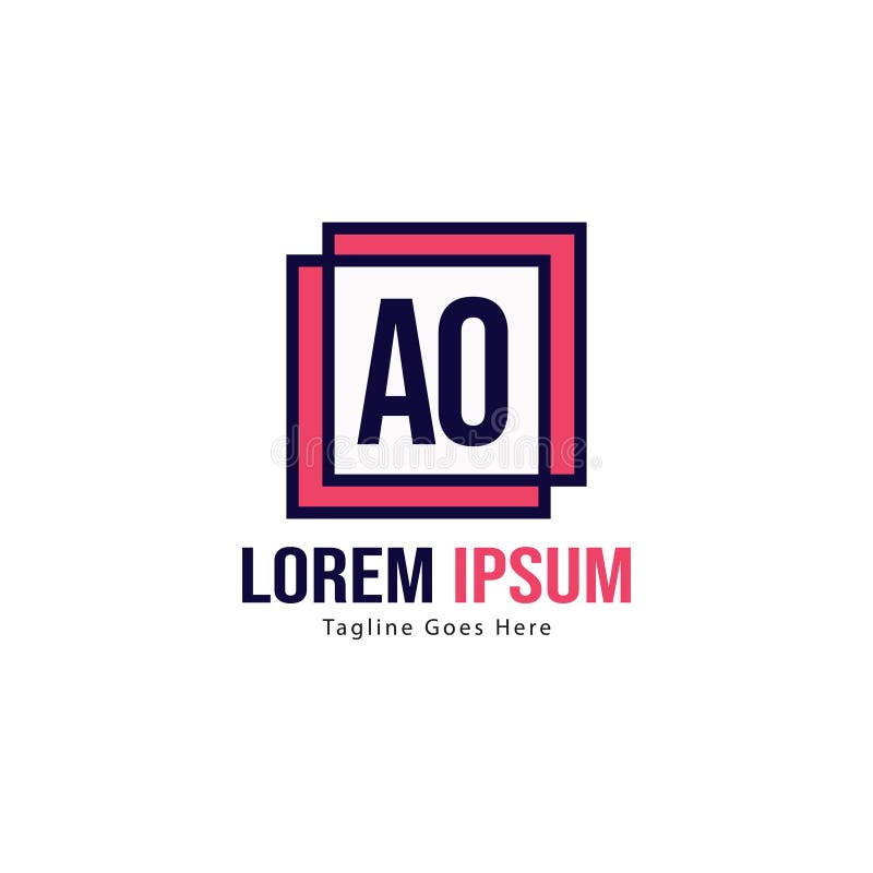 AO Letter Logo Design. Creative Modern AO Letters Icon Illustration ...