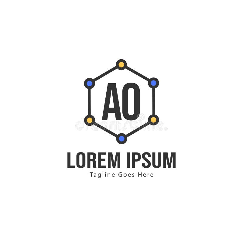 AO Letter Logo Design. Creative Modern AO Letters Icon Illustration ...