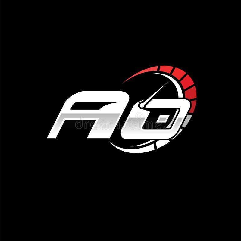 AO Logo Letter Speed Meter Racing Style Stock Vector - Illustration of ...