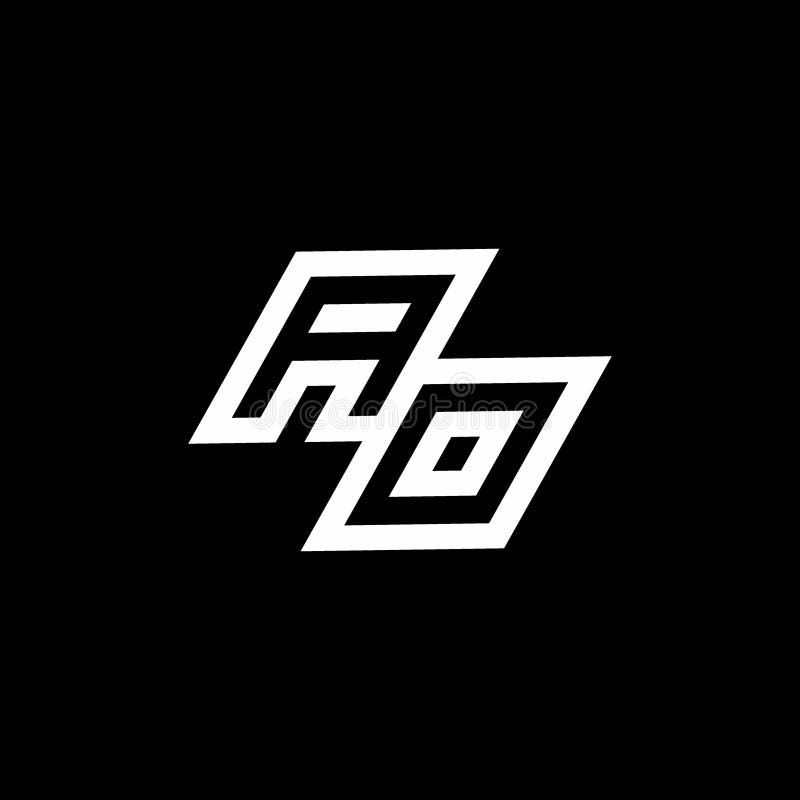 AO Logo Monogram with Up To Down Style Negative Space Design Template ...