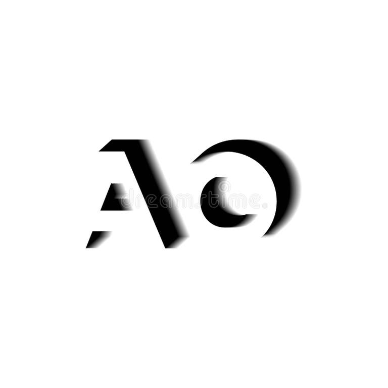 AO Monogram Shadow Shape Style Stock Vector - Illustration of elegance ...