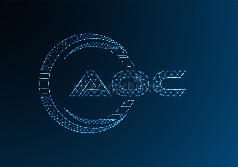 AOC Low Poly Letter Logo Vector Design. Stock Illustration ...