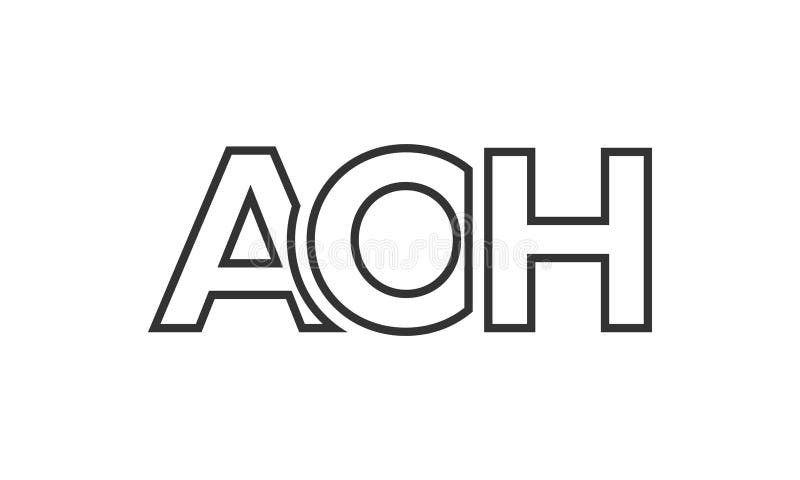 AOH Logo Design Template with Strong and Modern Bold Text. Initial ...