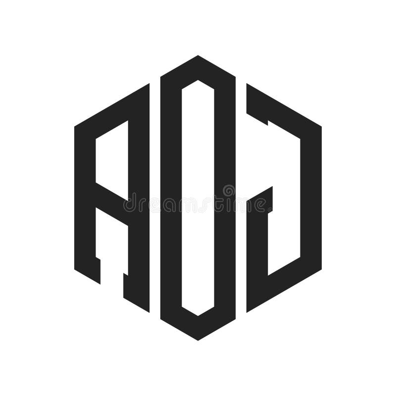 AOJ Logo Design. Initial Letter AOJ Monogram Logo Using Hexagon Shape ...