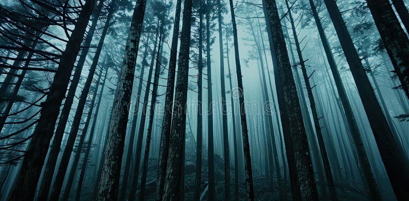 Aokigahara Forest, Where Ancient Trees and Shadows Intertwine. Stock ...