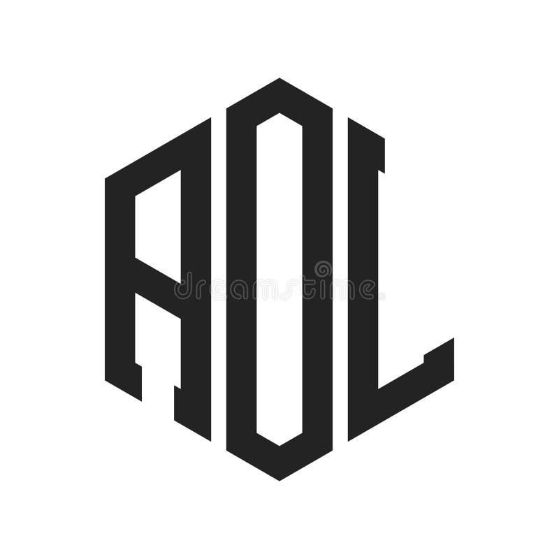 AOL Logo Design. Initial Letter AOL Monogram Logo Using Hexagon Shape ...