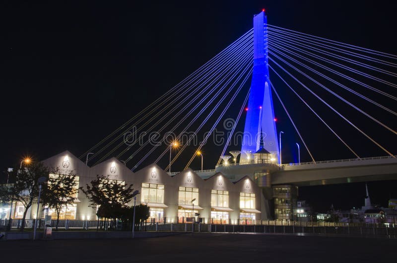 Aomori Bridge editorial photo. Image of light, prefecture - 48547916