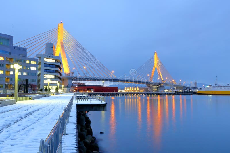 Aomori Bridge editorial stock image. Image of foreground - 96566694