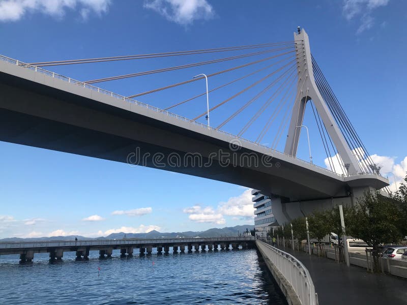 Aomori Harbour Bridge stock image. Image of harbour - 147182477