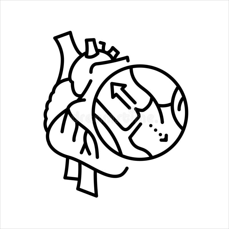 Aortic Regurgitation Line Black Icon. Sign for Web Page Stock Vector ...