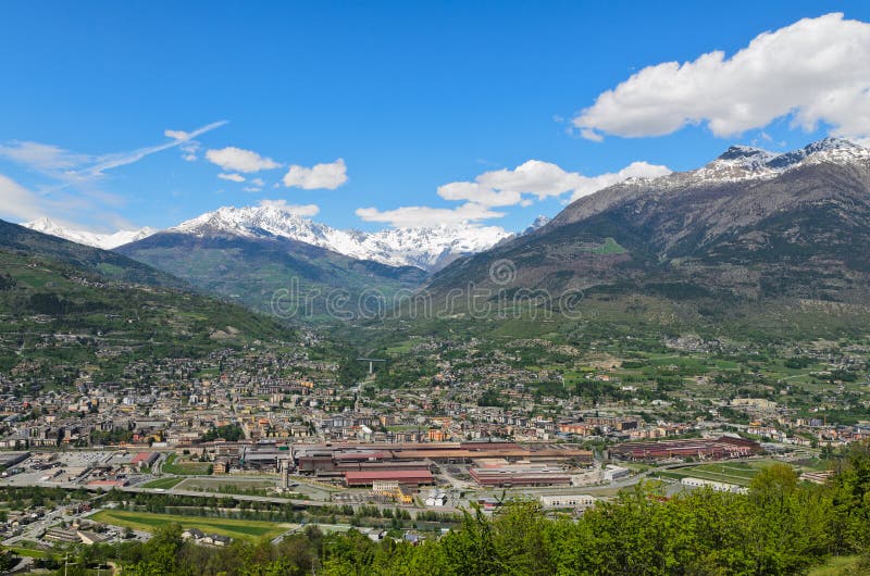 Aosta city stock image. Image of houses, tourism, panorama - 31733365